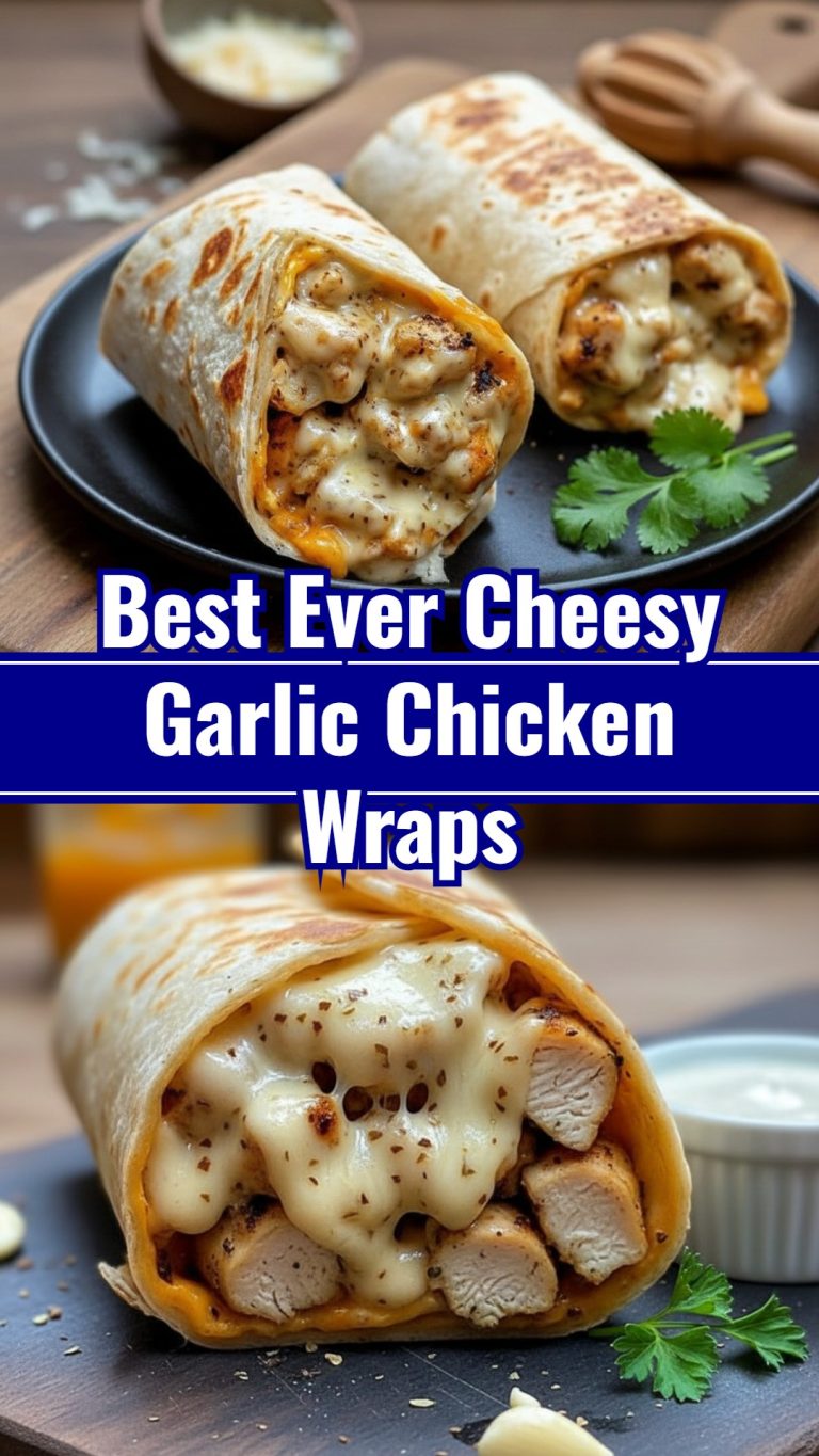 Homemade Cheesy Garlic Chicken Wraps Easy Baked Dinner Idea ...