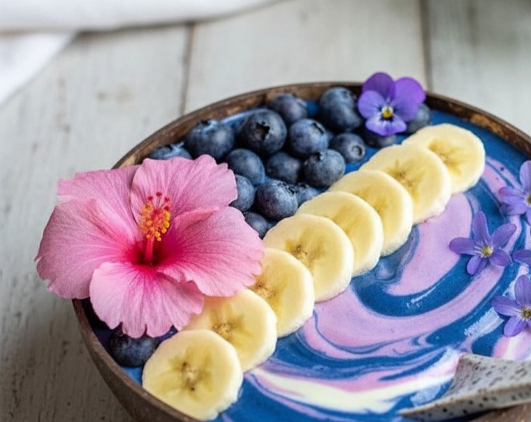 Viral Cool Blue Açai Bowl High Protein Aesthetic Morning Magic ...